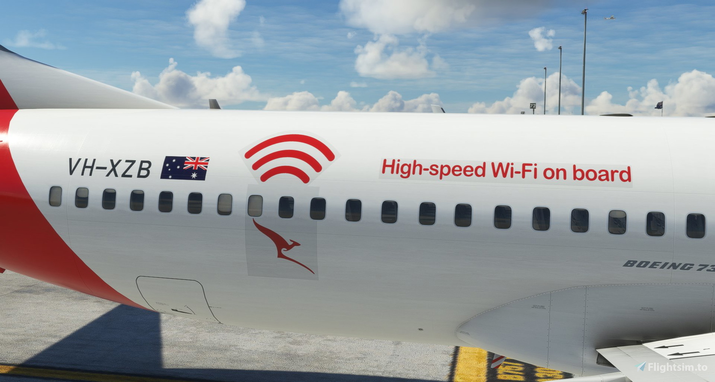 PMDG 737-800 Qantas - VH-XZB Wifi Test aircraft for Microsoft Flight ...