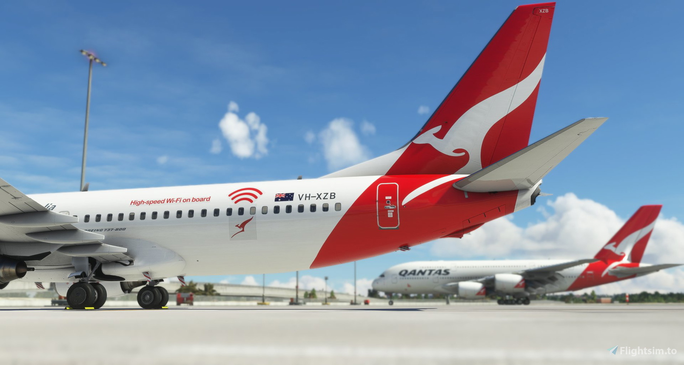 PMDG 737-800 Qantas - VH-XZB Wifi Test aircraft for Microsoft Flight ...