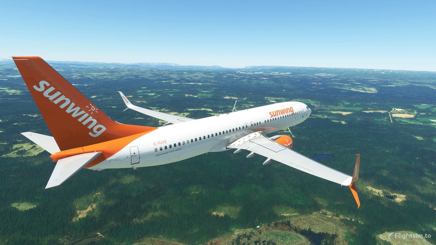 PMDG 737-800 w/ cabin Sunwing Airlines (C-FJVE) for Microsoft Flight ...