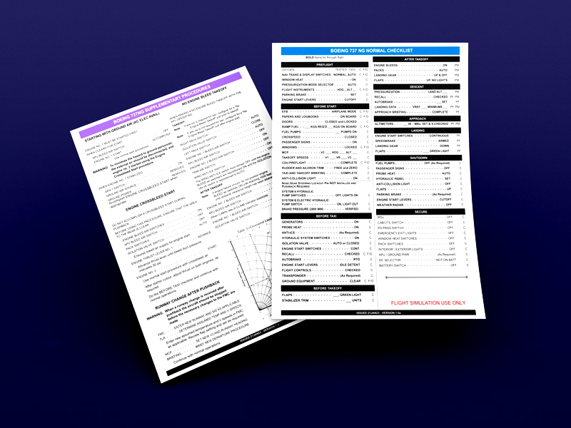 Checklists - PMDG Boeing 737-800 Add-Ons for Microsoft Flight Simulator ...