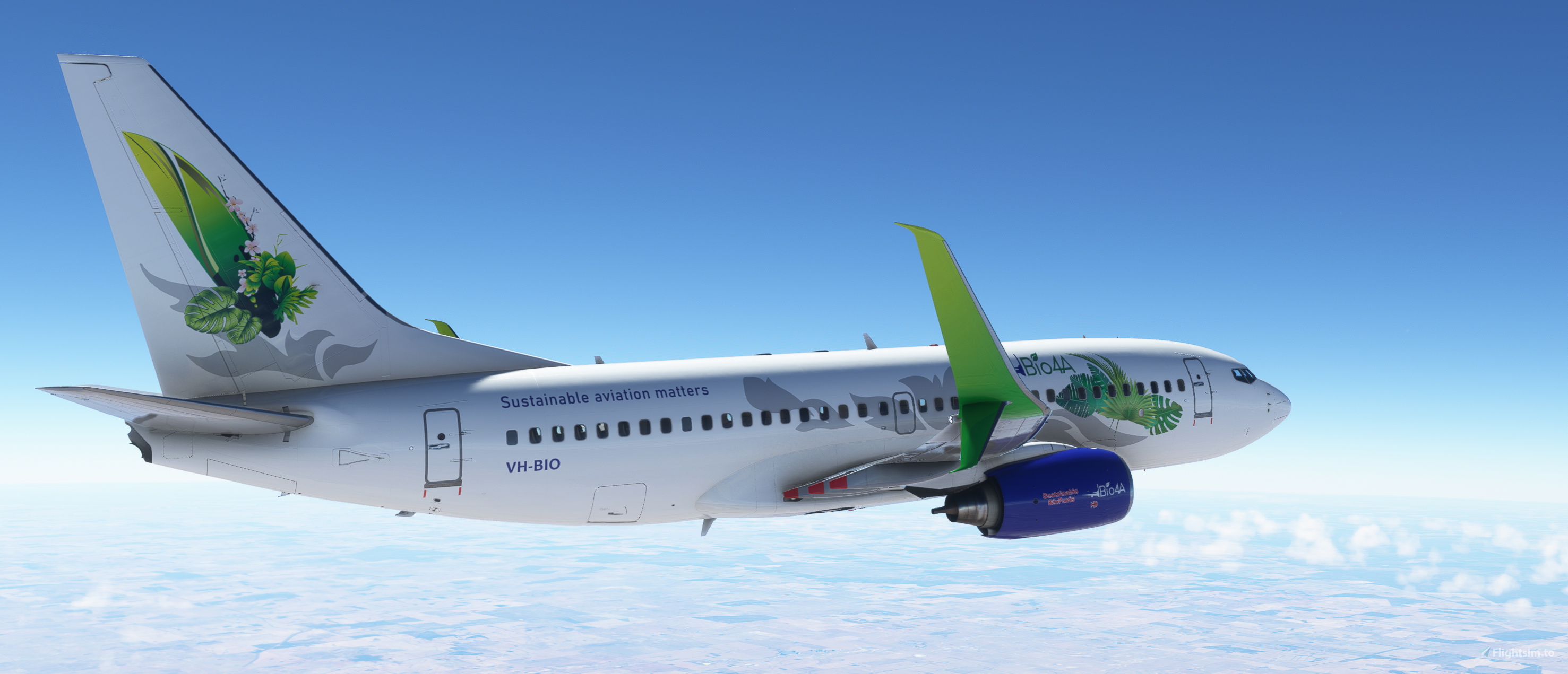 PMDG B737-BBJ Bio4A BioFuels Livery for Microsoft Flight Simulator | MSFS