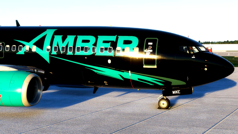 PMDG Boeing 737-700 BW / G-MIKE / Amber Virtual - 4K black for ...