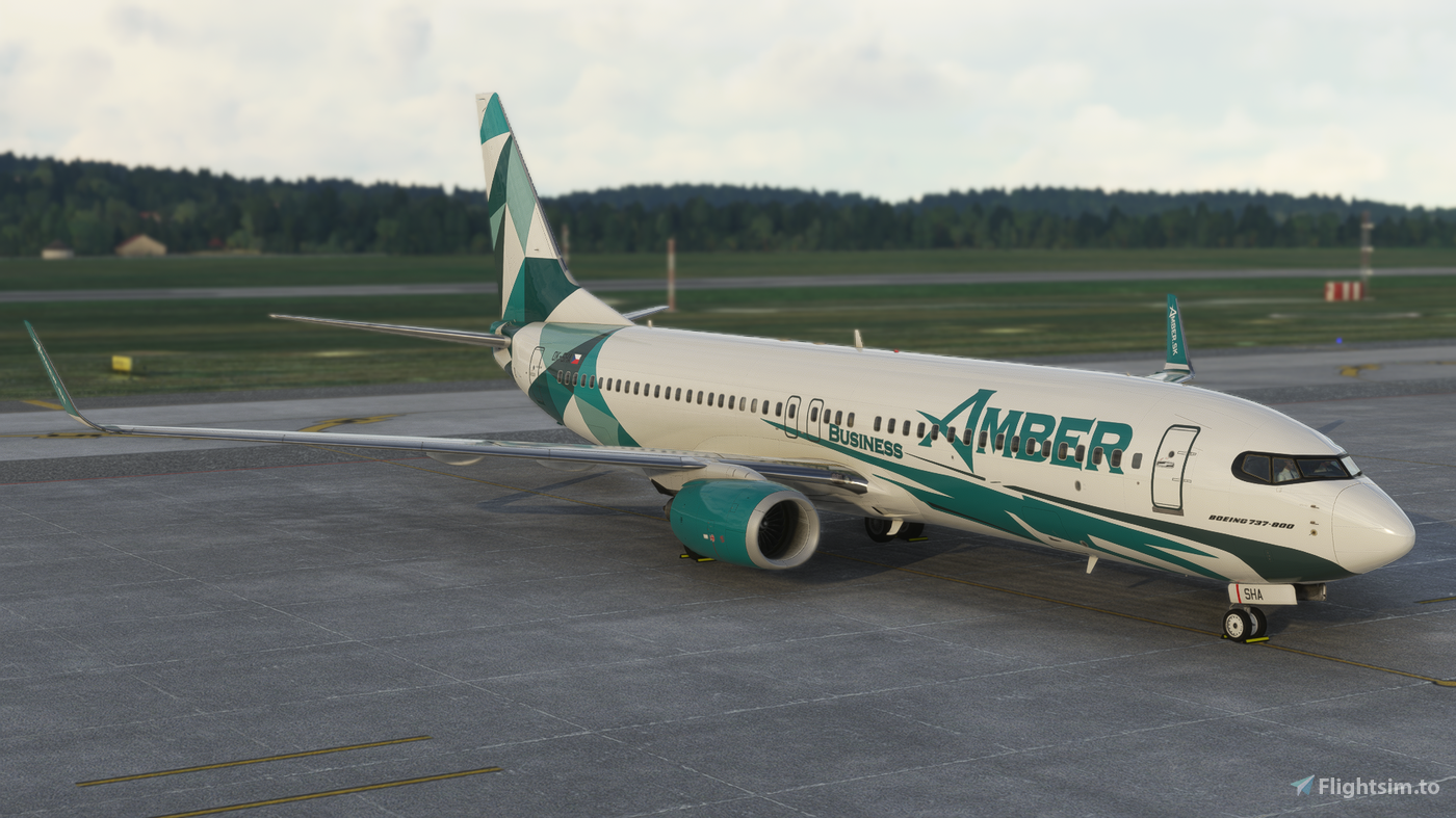 PMDG Boeing 737- 800 BBJ / OK-SHA / Amber Virtual Business- 4K for Microsoft Flight Simulator | MSFS