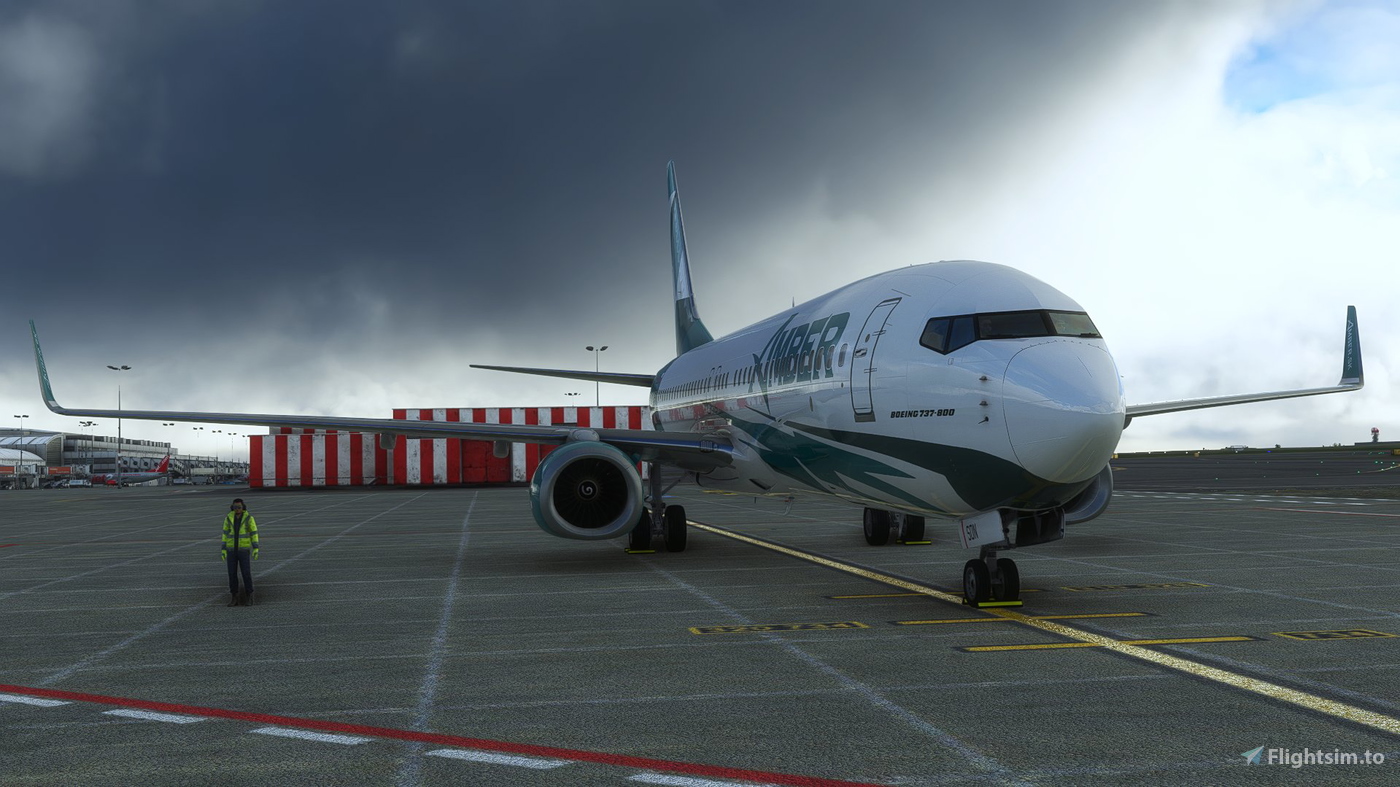 PMDG Boeing 737- 800 BW / OK-SON / Amber Virtual - 4K white + interior for Microsoft Flight ...