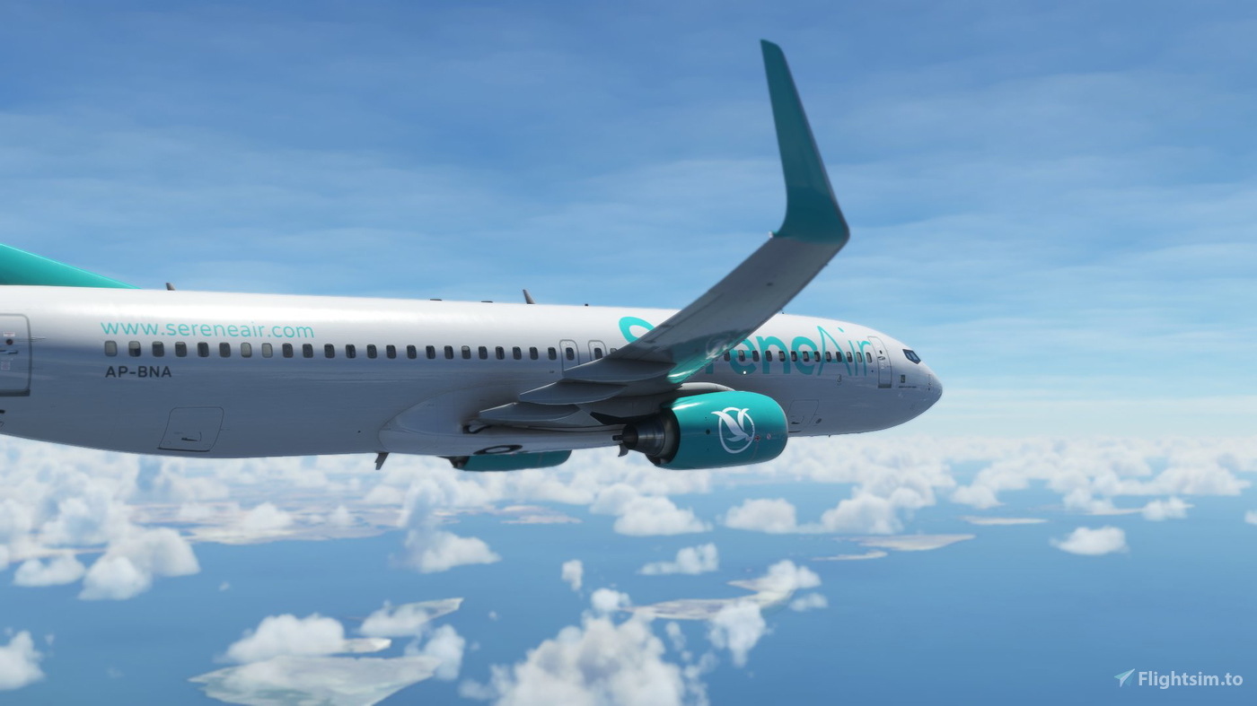 PMDG Boeing B737-800 Serene Air | Cabin textures | 4K pour Microsoft Flight Simulator | MSFS