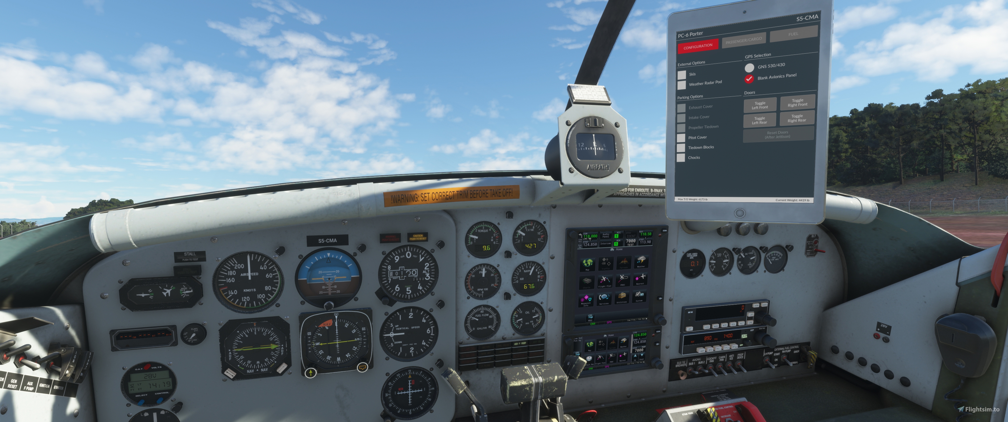PMS50 GTN750 & TDS NXi Addition for Milviz/Blackbird PC-6 Porter за Microsoft Flight Simulator ...