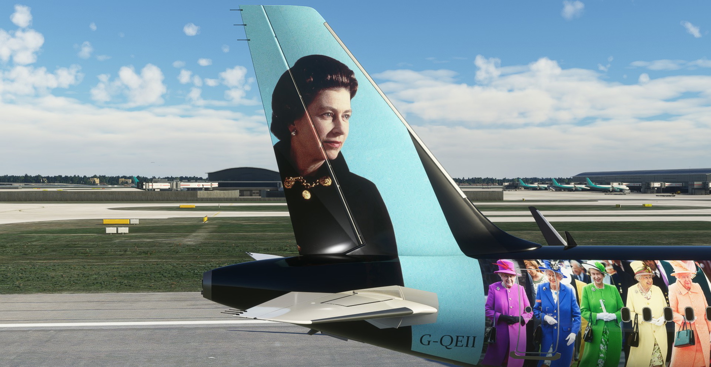 Queen Elizabeth II tribute Airbus A320 Neo for Microsoft Flight ...