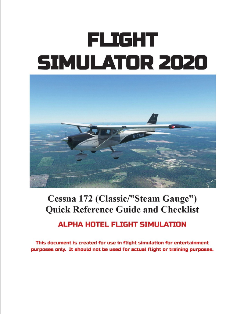 Checklists for Cessna 172 on Microsoft Flight Simulator
