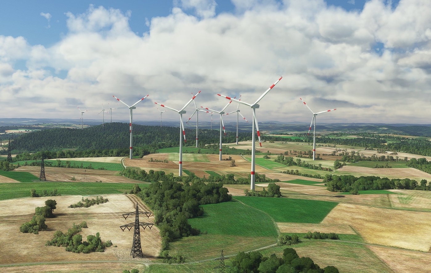 Realistic wind turbines in Oberfranken (northern bavaria) for Microsoft ...