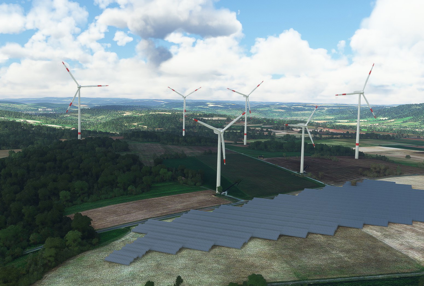 Realistic wind turbines in Oberfranken (northern bavaria) for Microsoft ...