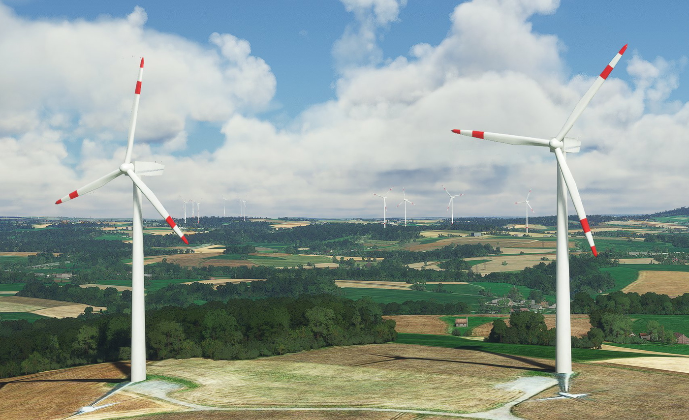 Realistic wind turbines in Oberfranken (northern bavaria) for Microsoft ...