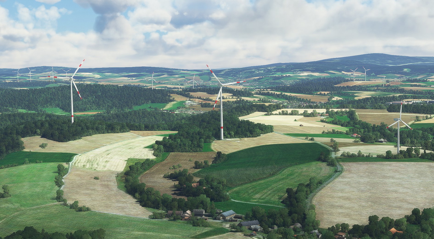 Realistic wind turbines in Oberfranken (northern bavaria) for Microsoft ...