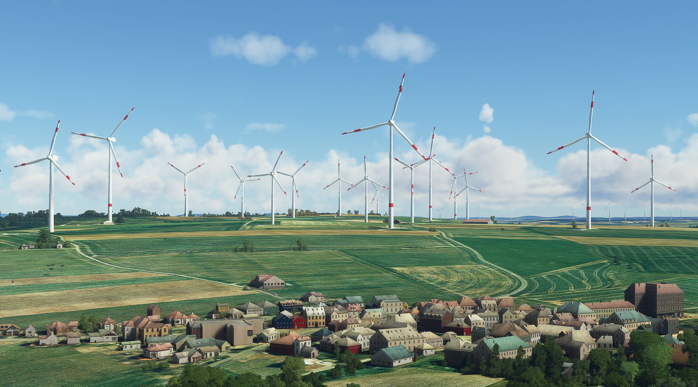 Realistic wind turbines in Unterfranken (northern bavaria) for ...
