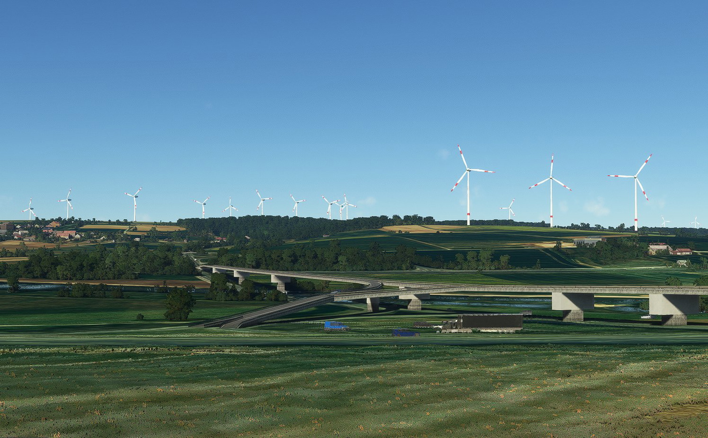 Realistic wind turbines in Unterfranken (northern bavaria) for ...