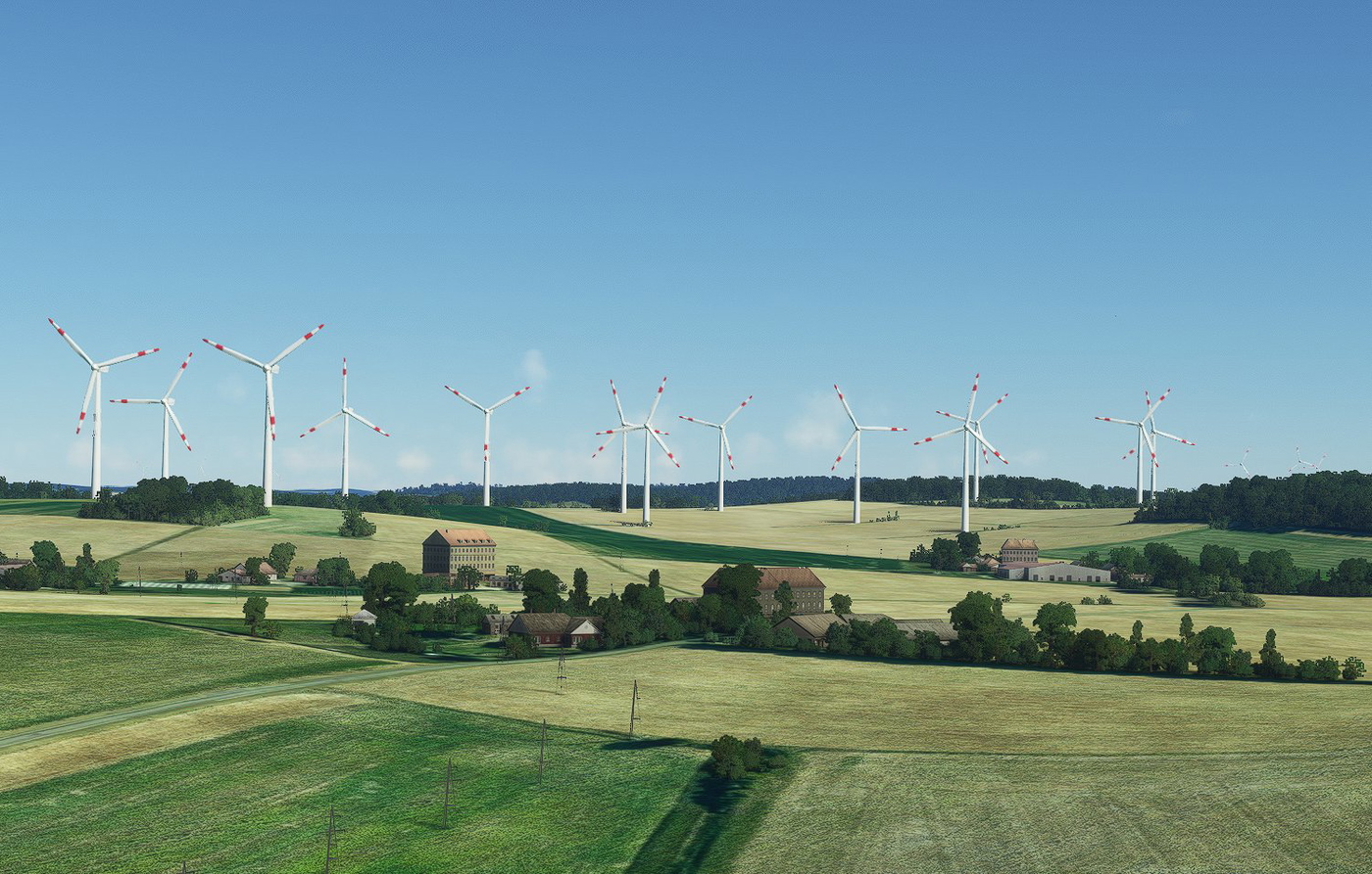 Realistic wind turbines in Unterfranken (northern bavaria) for ...