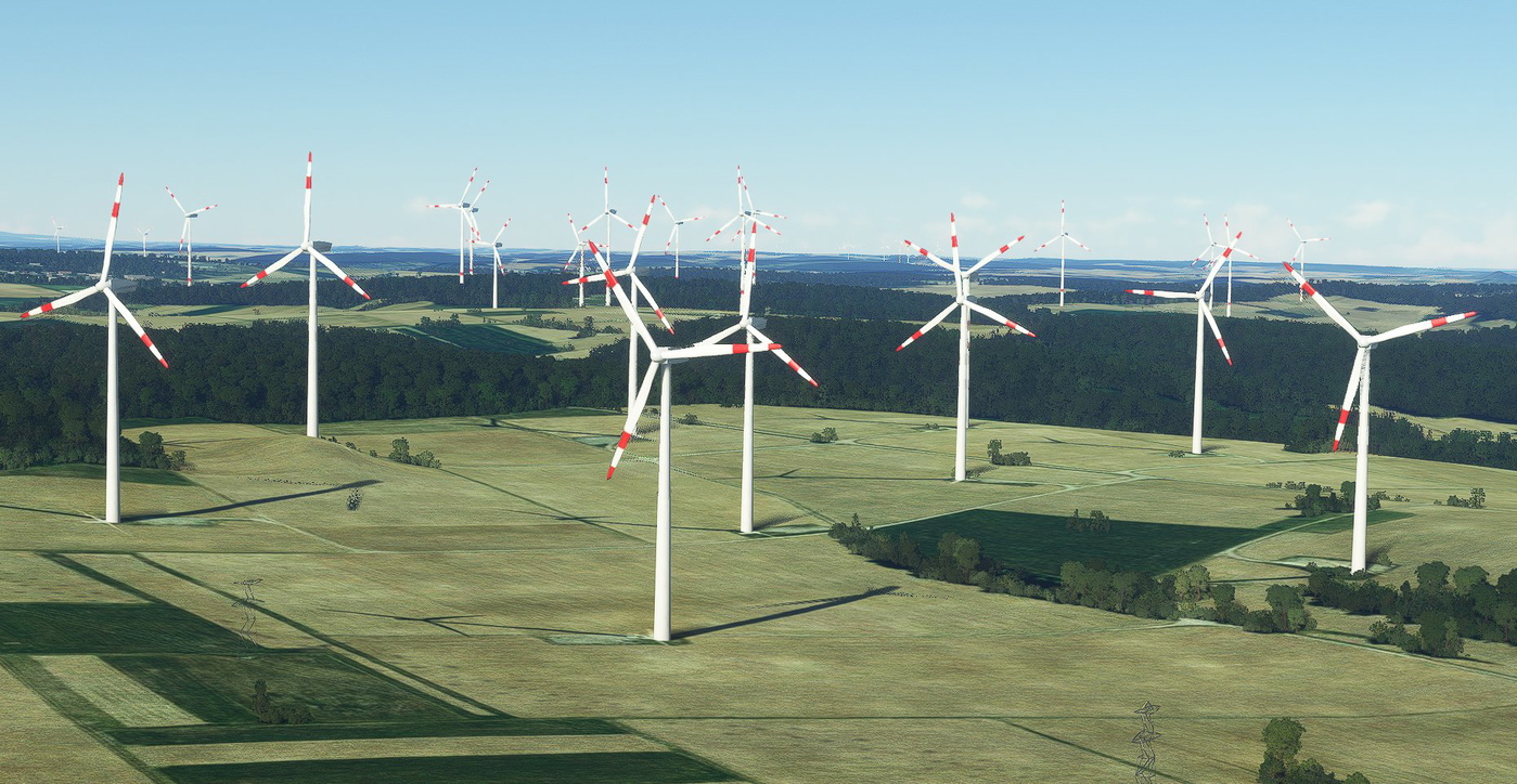 Realistic wind turbines in Unterfranken (northern bavaria) for ...