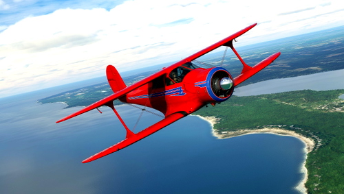 Red with Blue Lines livery for Beechcraft D17 in MSFS for Microsoft ...