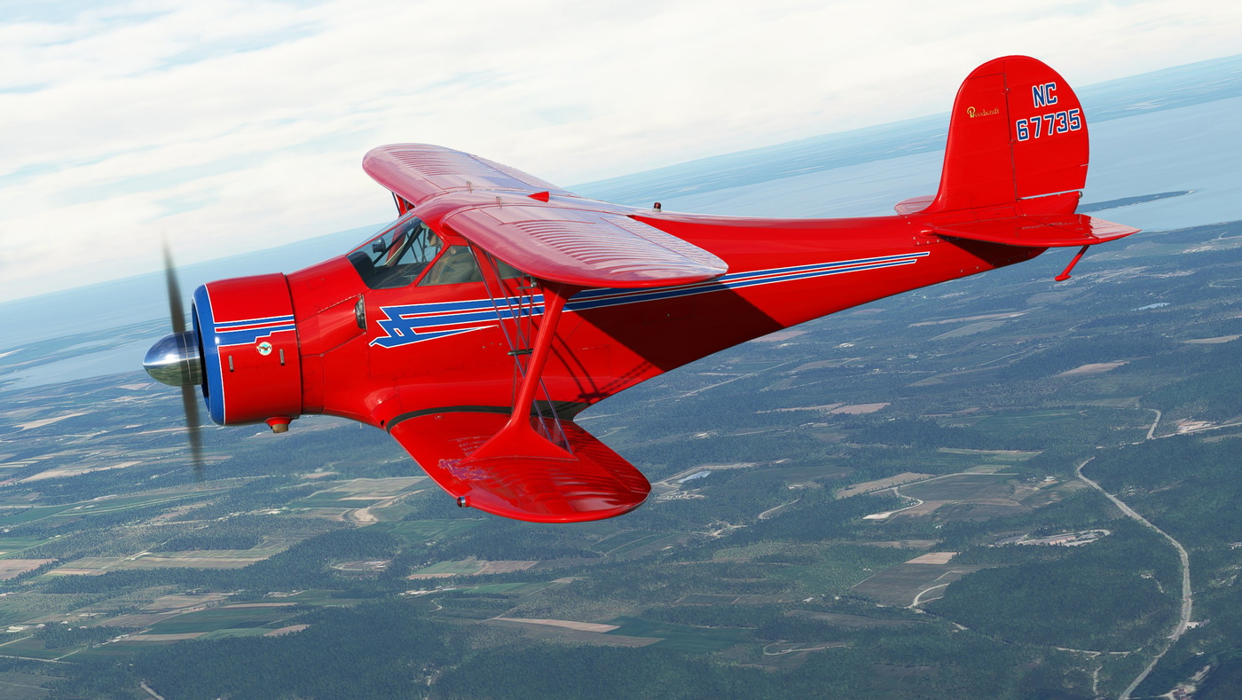 Red with Blue Lines livery for Beechcraft D17 in MSFS for Microsoft ...