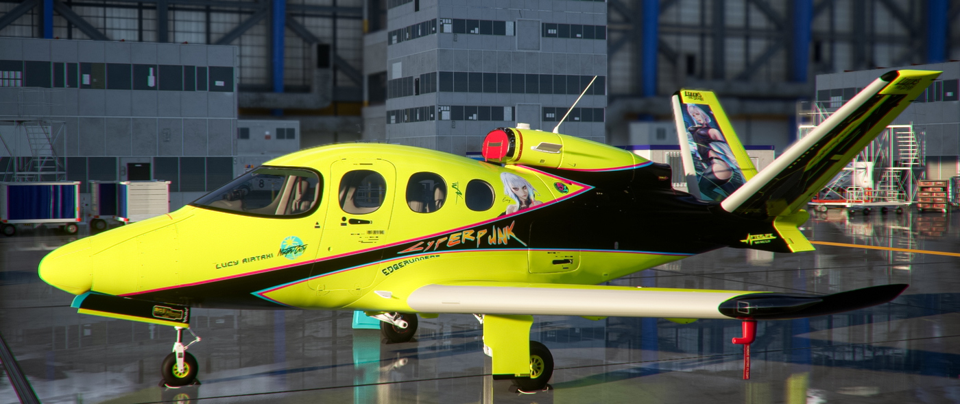 Repaint FFX SF50 Vision Jet G2 Cyperpunk "Lucys Airtaxi" for Microsoft ...