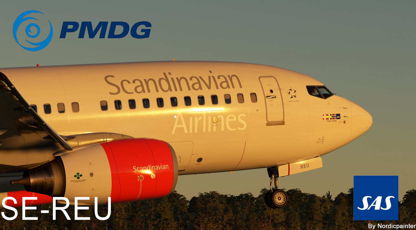 Scandinavian Airlines SE-REU PMDG B737 for Microsoft Flight Simulator ...