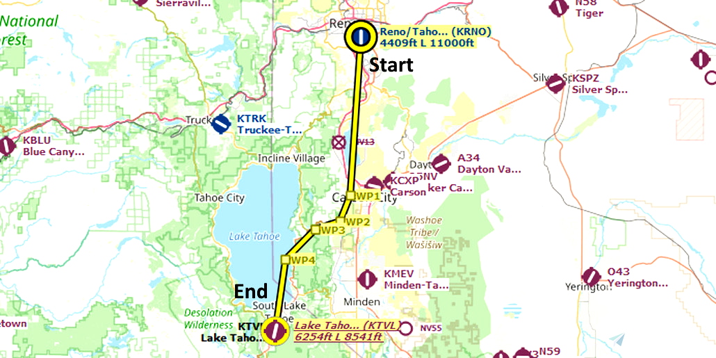 Short VFR - Nevada - Reno to Lake Tahoe for Microsoft Flight Simulator ...