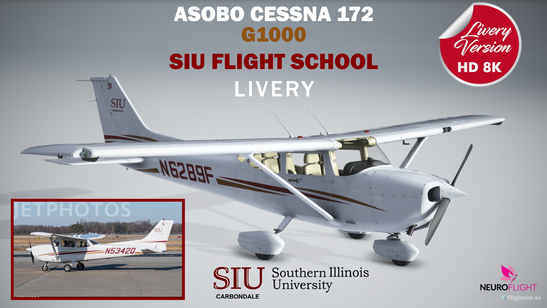 SIU Flight School Livery for Asobo Cessna 172 G1000, registration ...