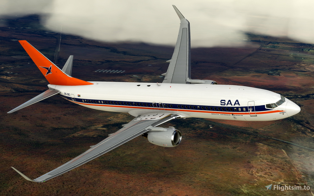 South African Airways Boeing 737-800 PMDG BW ZS-SIG Mid 90's Livery ...