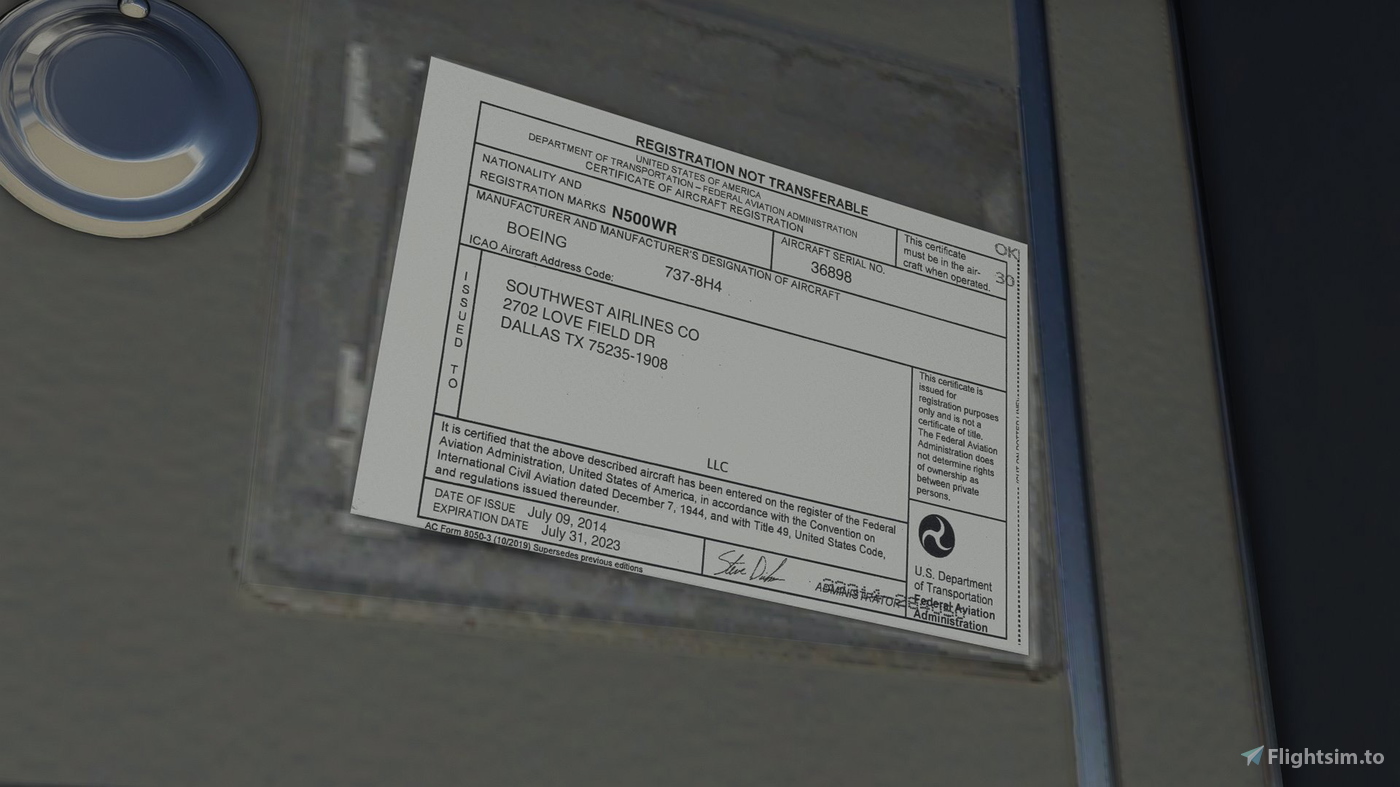 Southwest Airlines "Freedom One" w/Cabin PMDG 737-8H4 for Microsoft ...