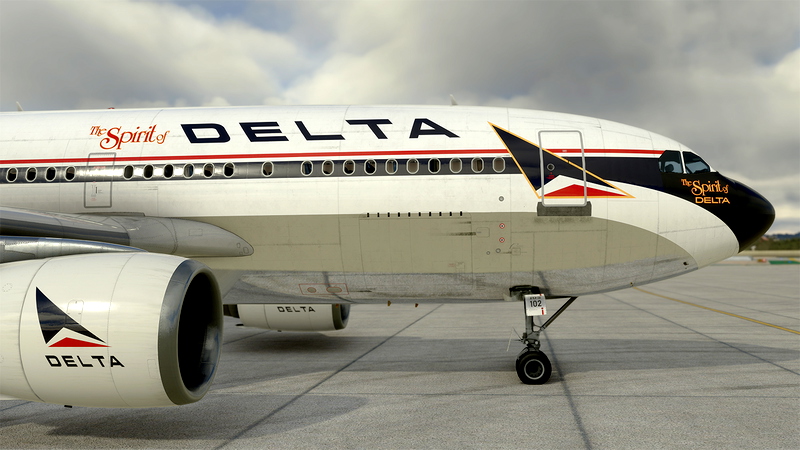 Spirit of Delta Airbus A310 N102DA 8K for Microsoft Flight Simulator | MSFS