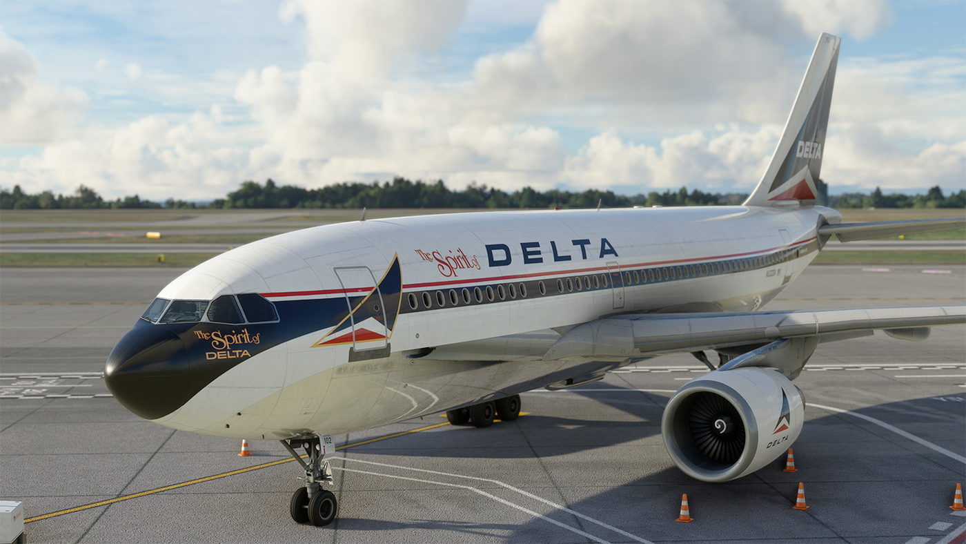 Spirit of Delta Airbus A310 N102DA 8K para Microsoft Flight Simulator ...