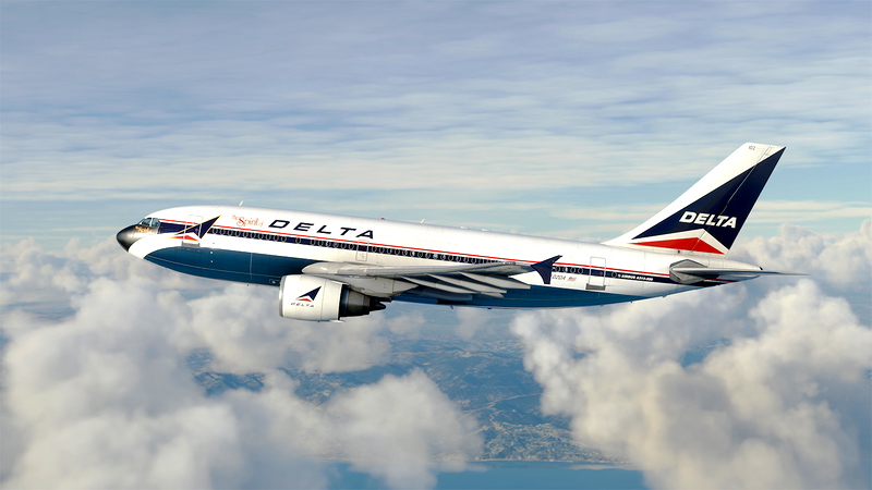 Spirit of Delta Airbus A310 N102DA 8K for Microsoft Flight Simulator | MSFS
