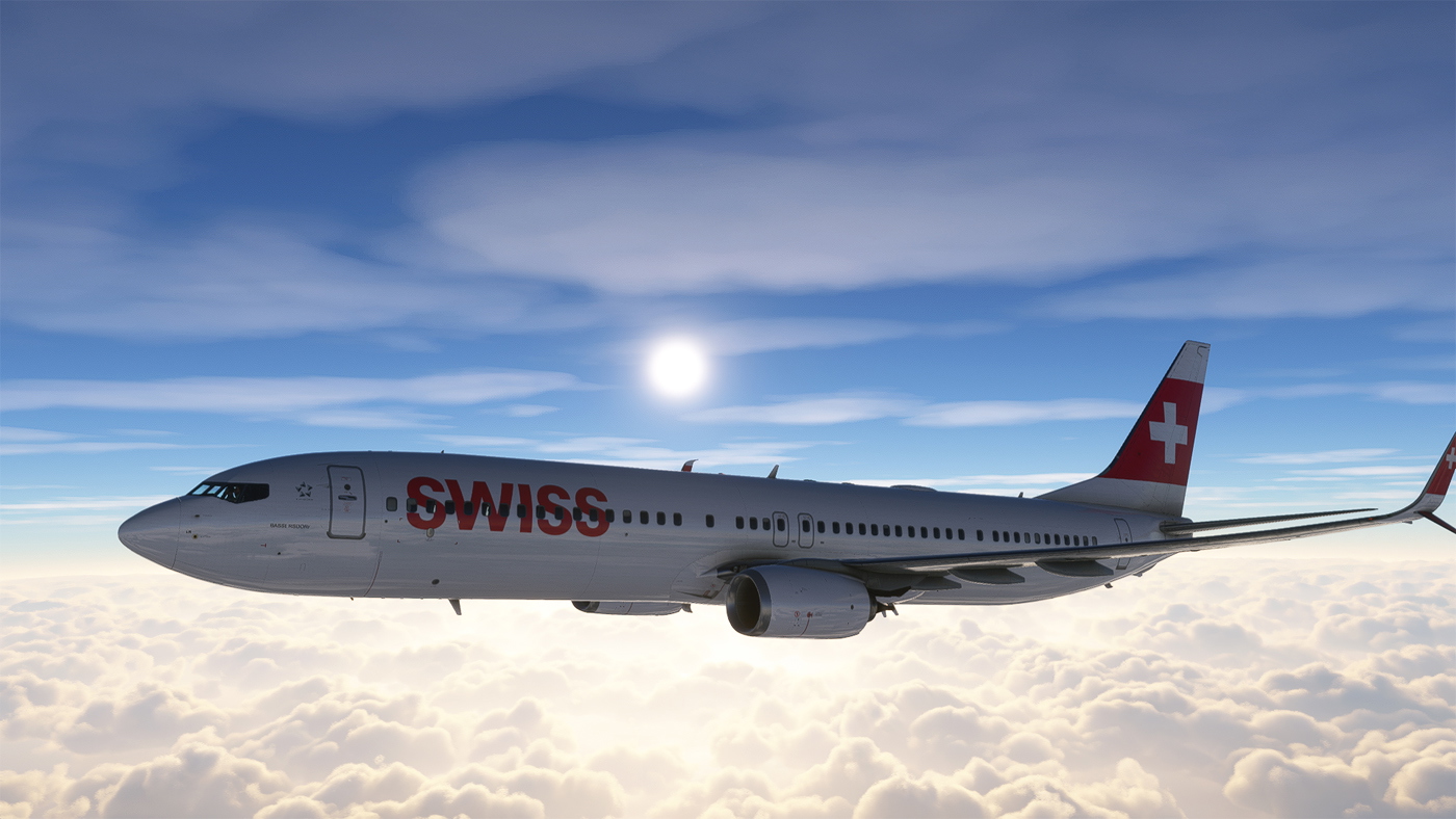 Swiss PMDG 737-900ER Scimitar Livery för Microsoft Flight Simulator | MSFS