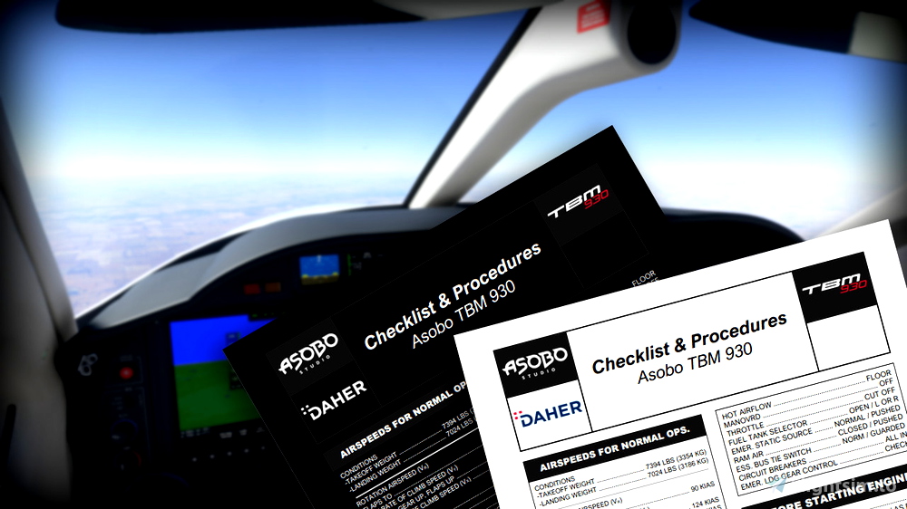 TBM 930 Checklist for Microsoft Flight Simulator | MSFS