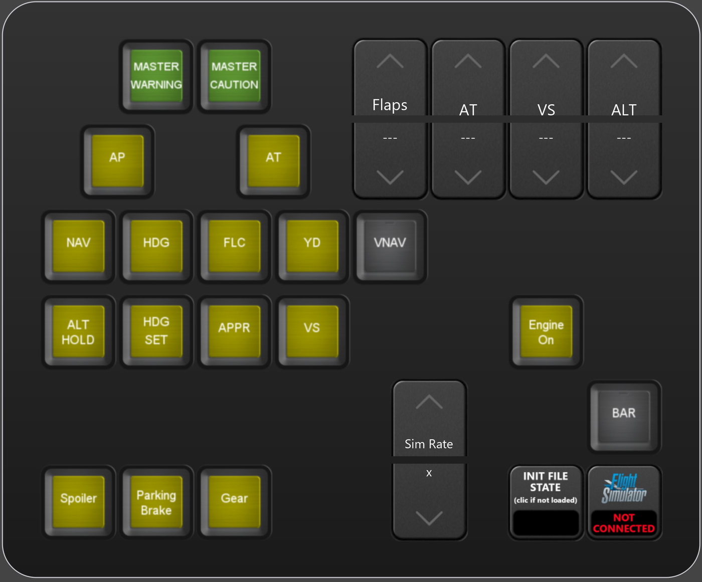 Touch Portal Page "Hjet HA420" for Microsoft Flight Simulator | MSFS