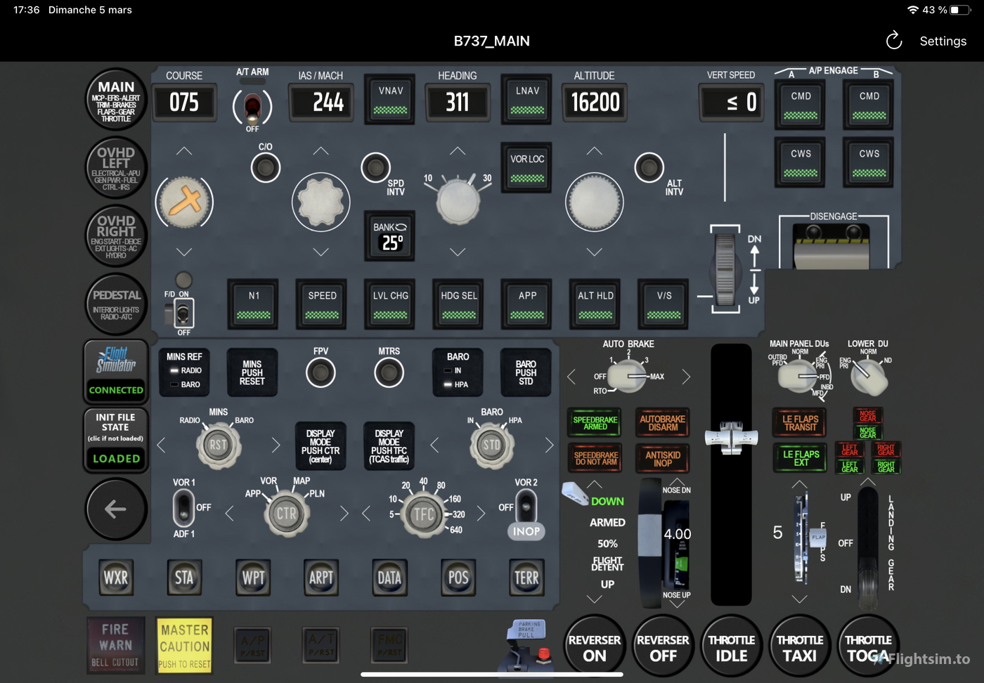 Touch Portal pages for PMDG 737 series for Microsoft Flight Simulator ...