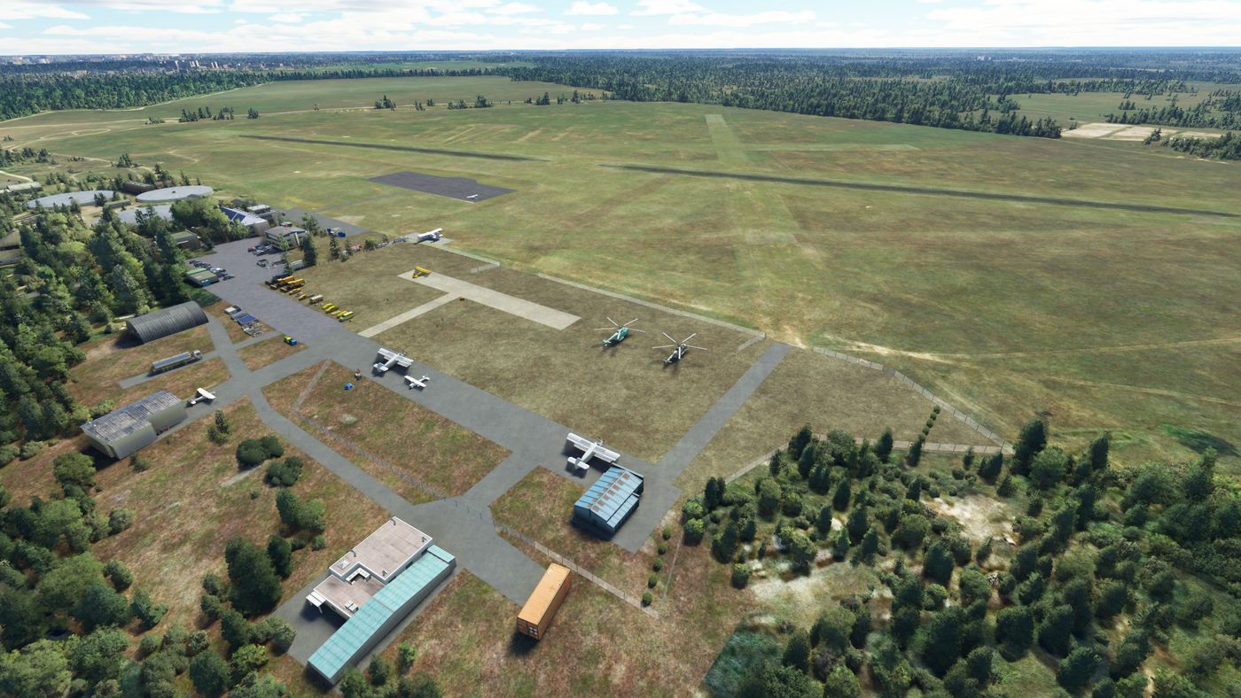 UKKJ Chayka airfield (Kyiv, Ukraine) free scenery. Base of An-2 ...