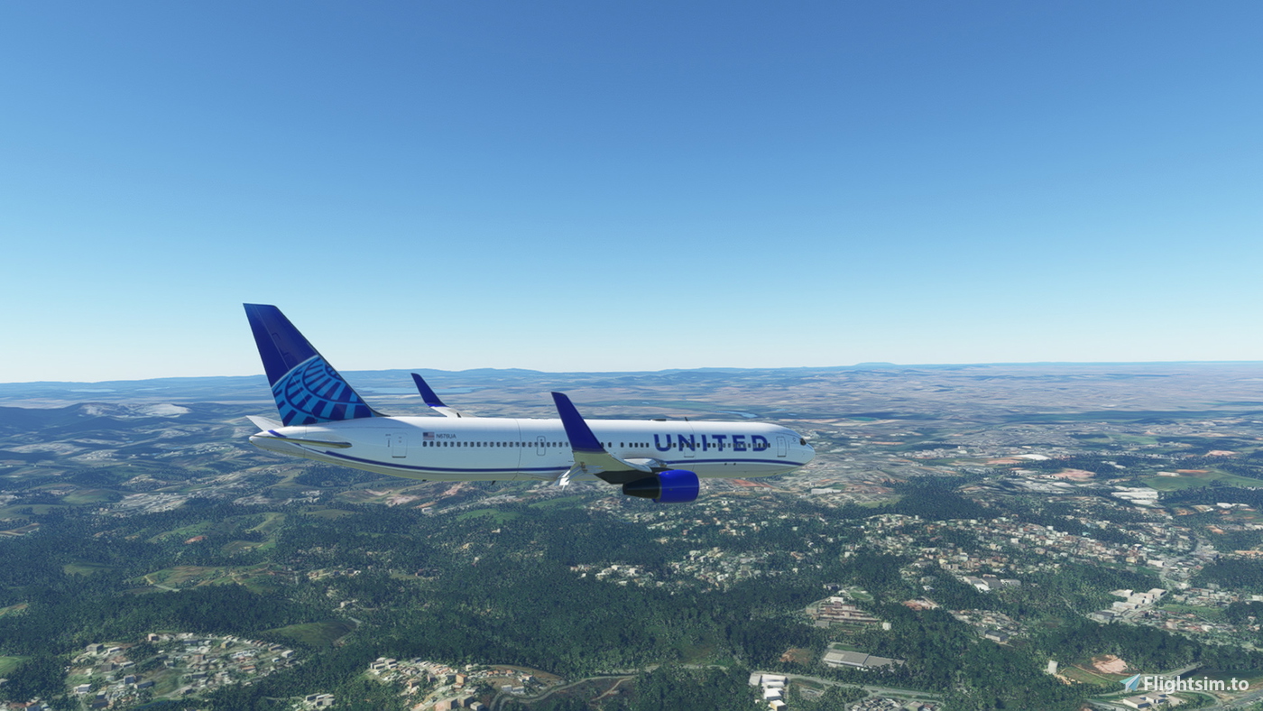 UNITED 767-300 COLOR BLUE N676UA 8K WINGLETS for Microsoft Flight ...