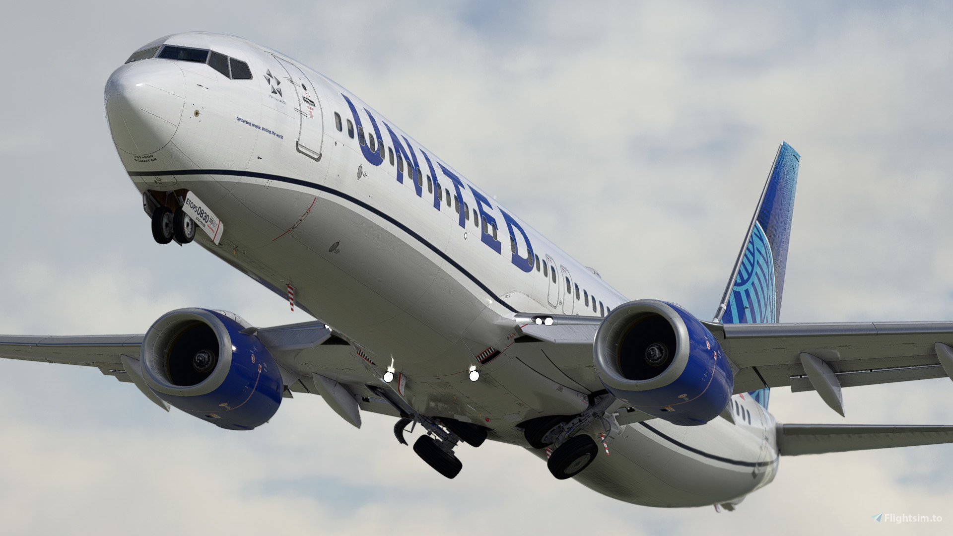 United Airlines "Evo-Blue" [Pack] w/Cabin PMDG B737-924ER for Microsoft ...