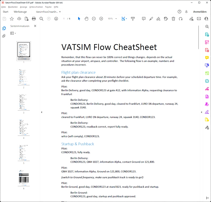VATSIM / ATC / IVAO CheatSheet and FlowExample for Microsoft Flight ...
