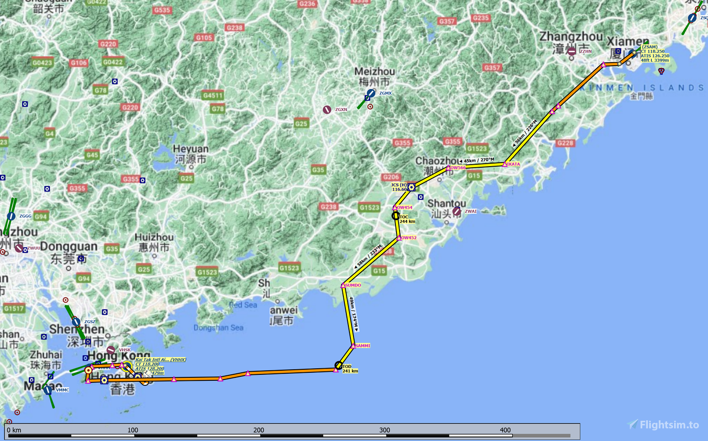 VHHX Kai Tak Hong Kong Flight Plan Pack for Microsoft Flight Simulator ...