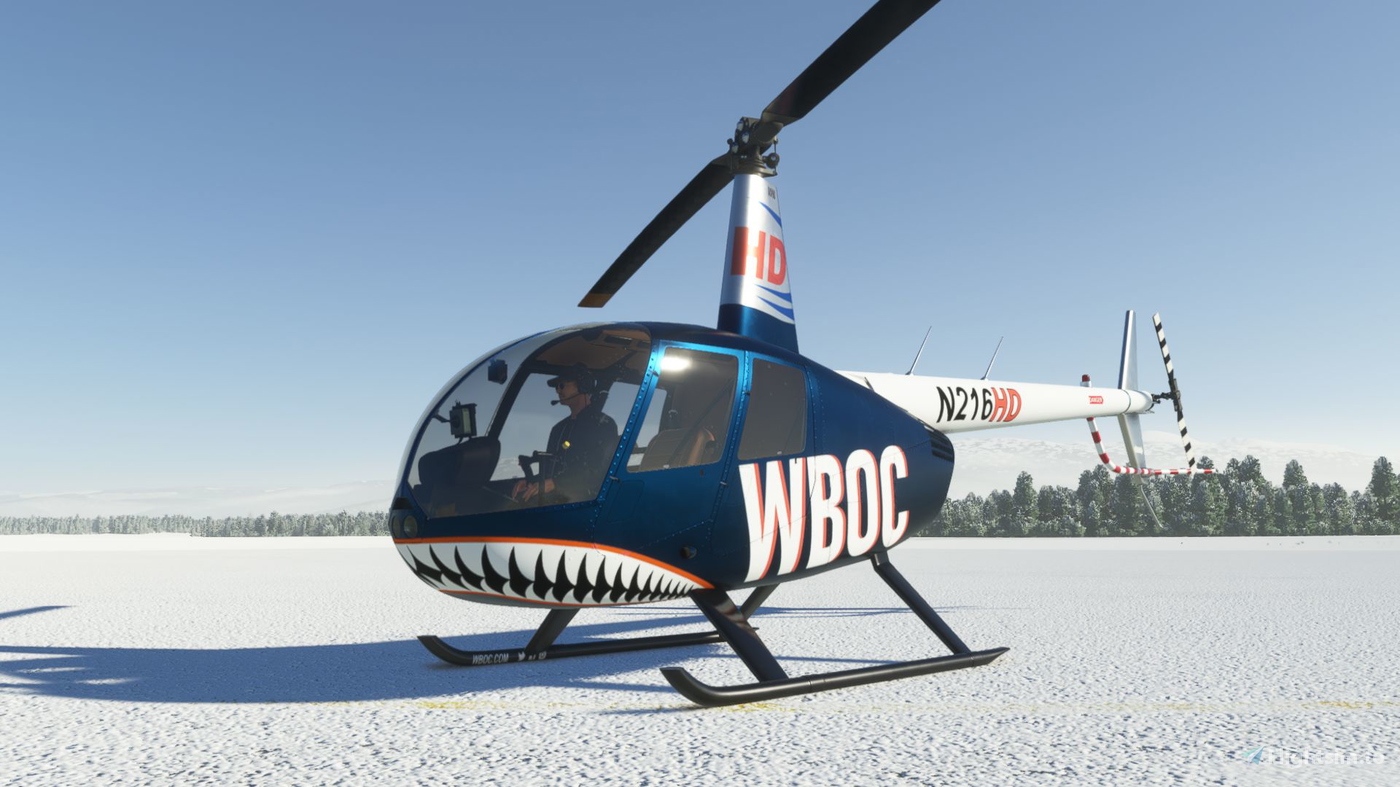 WBOC TV livery for Robinson R44 for Microsoft Flight Simulator | MSFS