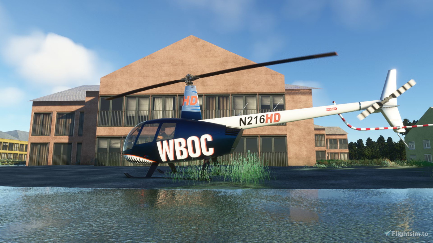 WBOC TV livery for Robinson R44 for Microsoft Flight Simulator | MSFS