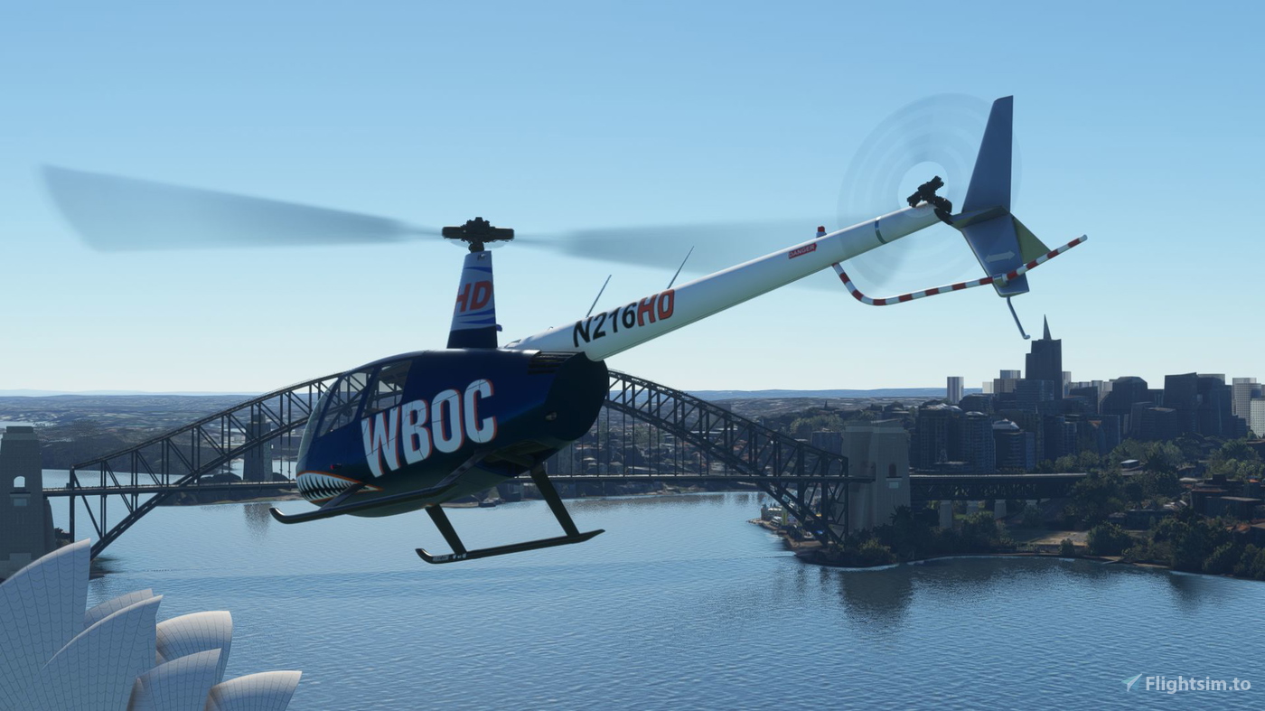 WBOC TV livery for Robinson R44 for Microsoft Flight Simulator | MSFS