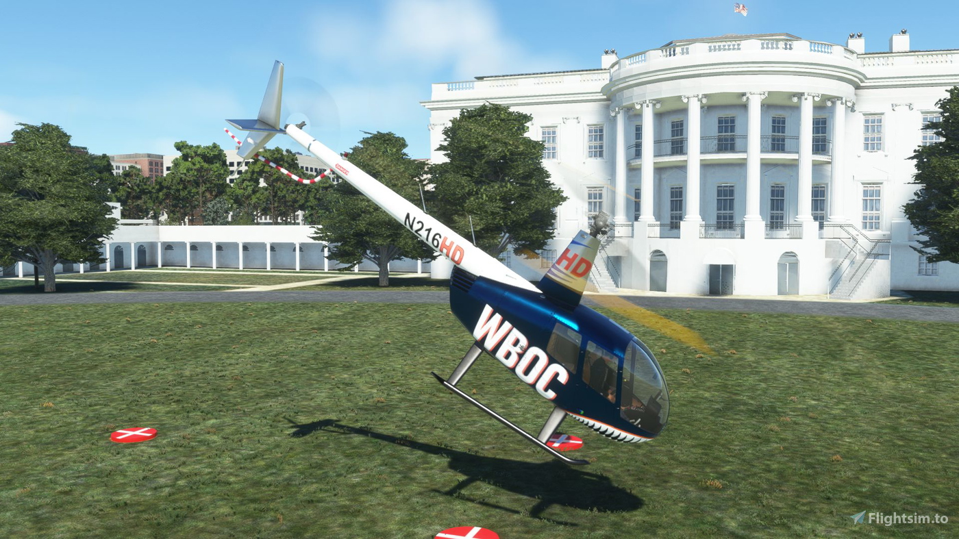 WBOC TV livery for Robinson R44 for Microsoft Flight Simulator | MSFS
