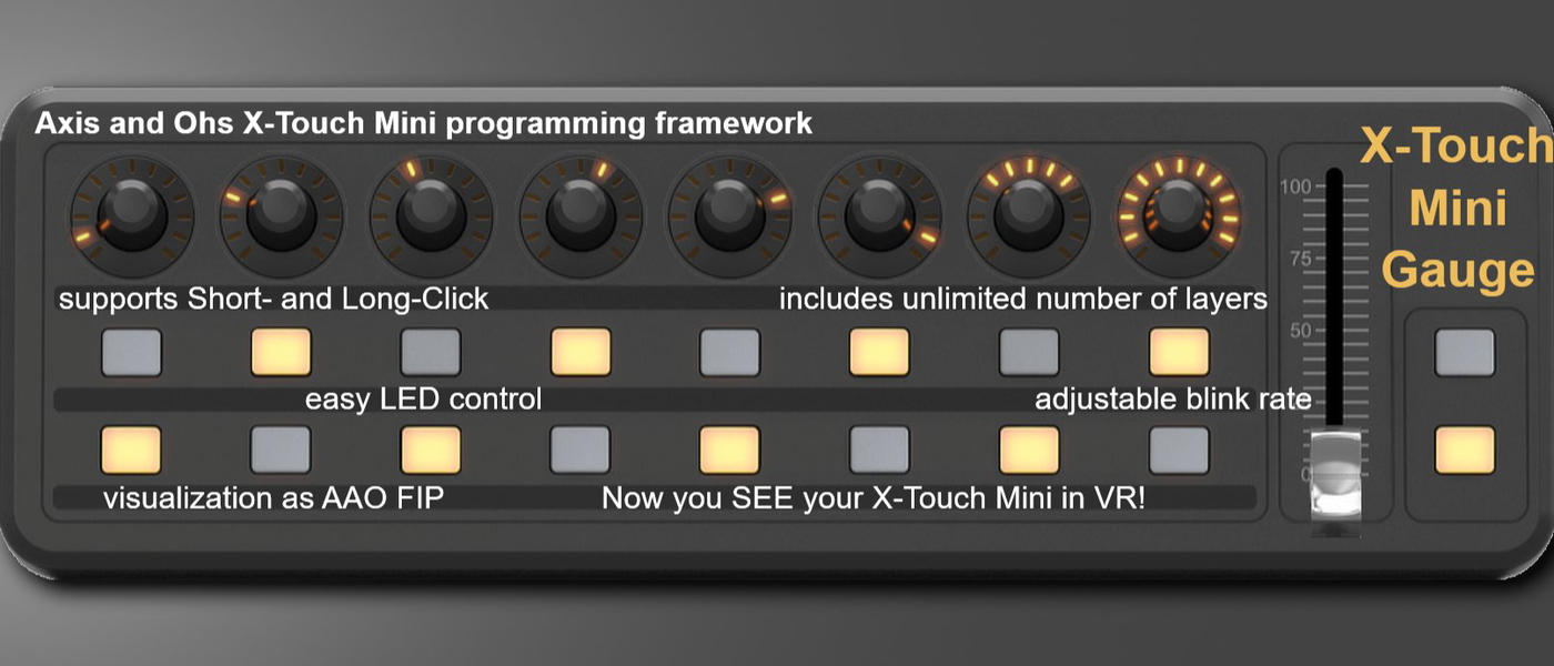 X-Touch Mini Gauge for use with AAO (Axis and Ohs) for Microsoft Flight ...