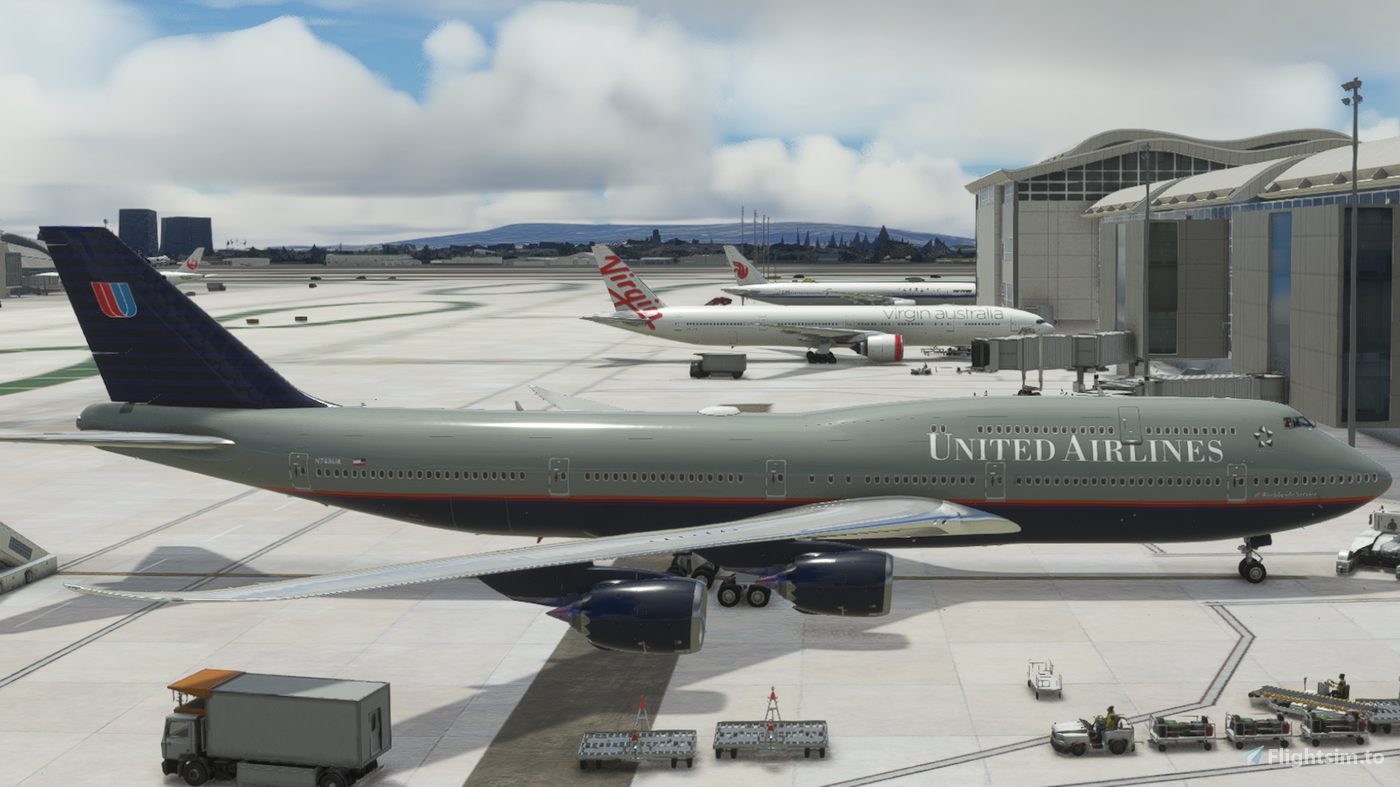 Asobo Boeing 747-8 United Airlines Battleship Grey for Microsoft Flight ...