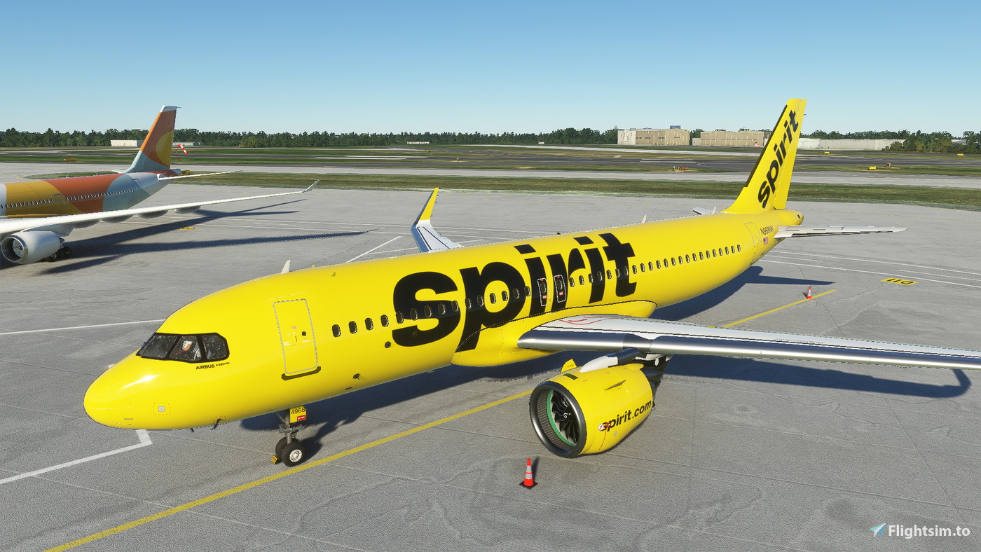 [A32NX] [8K] Spirit Airlines black mask N968NK for Microsoft Flight ...