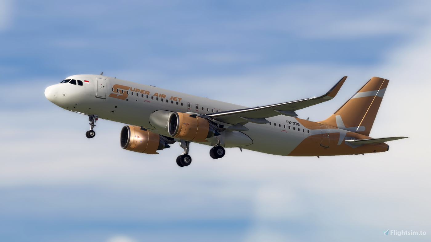 [A32NX] FlyByWire A320 | Super Air Jet | 4 Pack 8K | PK-SJZ,STG,STH,STP ...