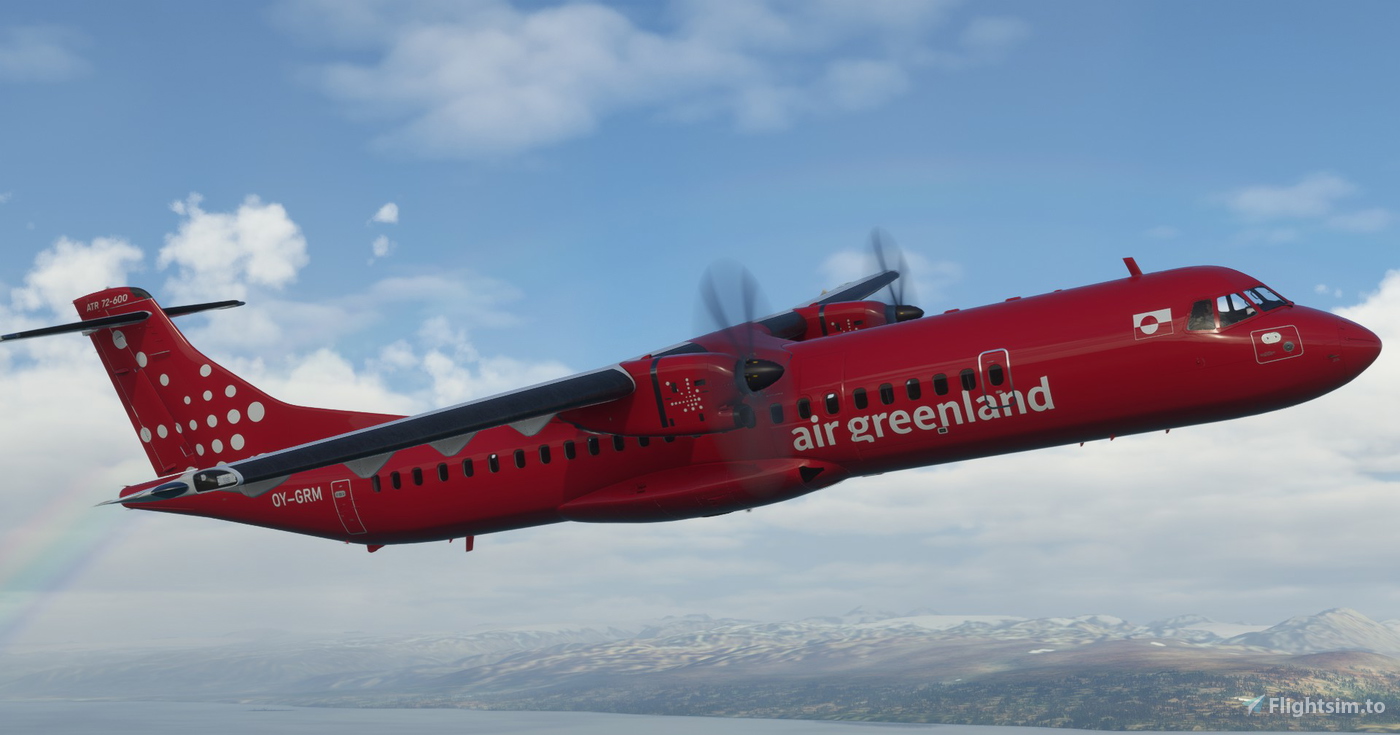 Air Greenland "2021 livery" Hans Hartmann ATR 72-600 pour Microsoft Flight Simulator | MSFS