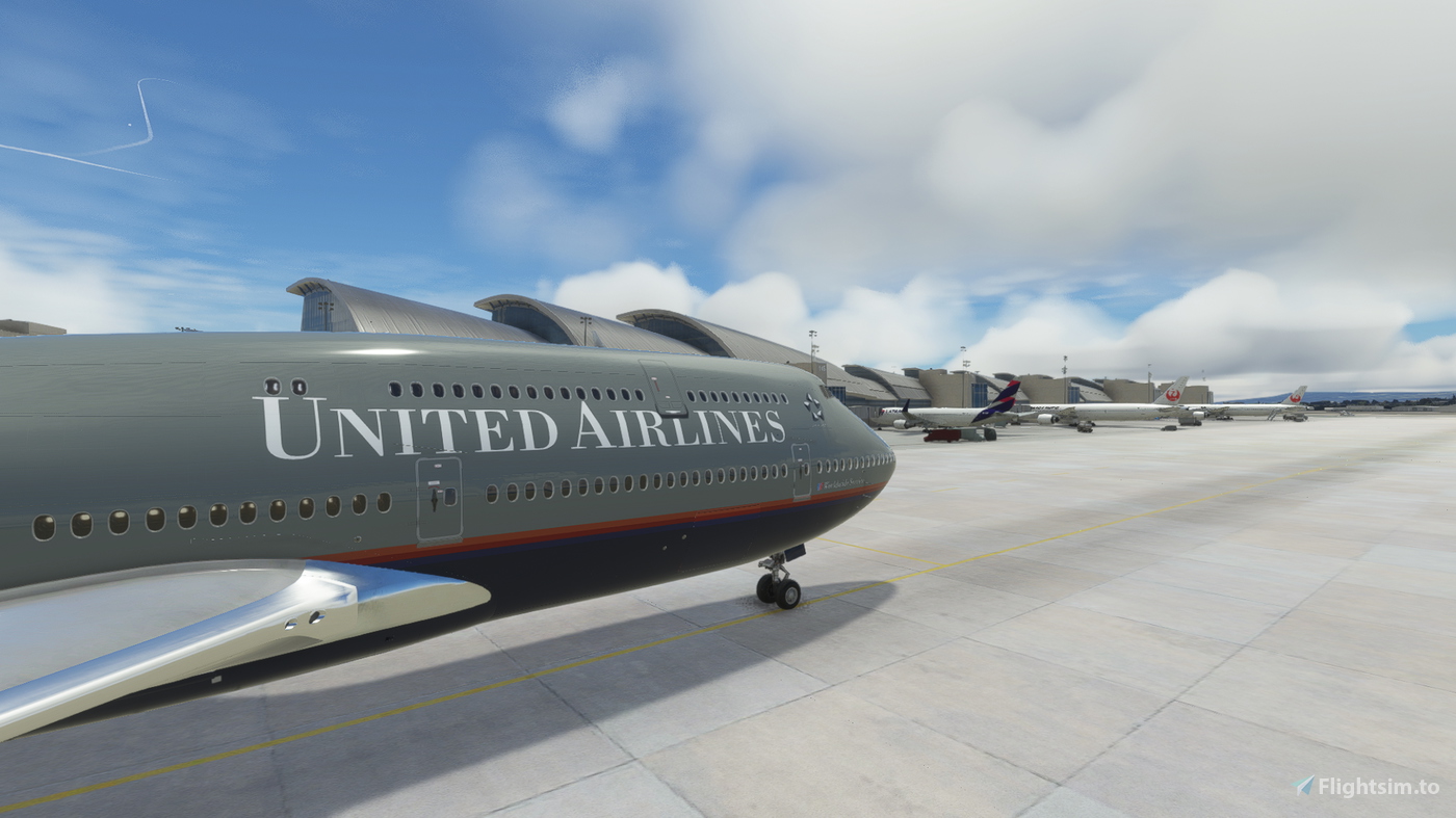 Asobo Boeing 747-8 United Airlines Battleship Grey for Microsoft Flight ...